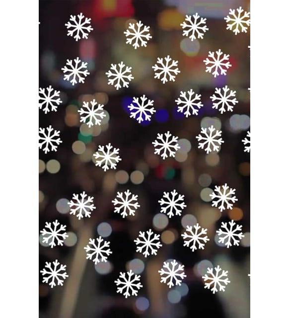 Beyaz Kar Tanesi 40'lı Cam Sticker Yılbaşı Dekoru Yılbaşı Sticker