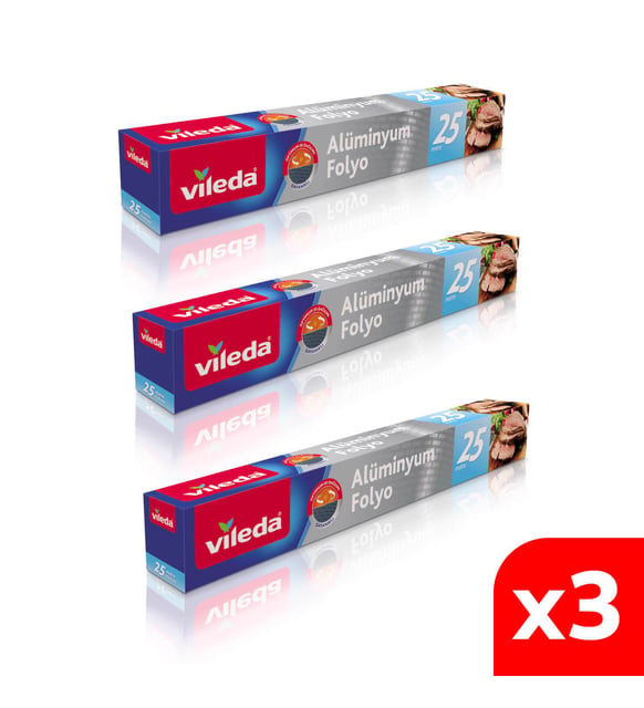 Vileda Alüminyum Folyo 25 Mt 3'lü Paket