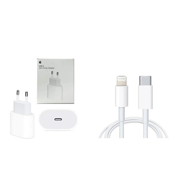 Apple 20 W Type-C Güç Adaptörü + Apple Type-C - Lightning Kablosu (1 m)