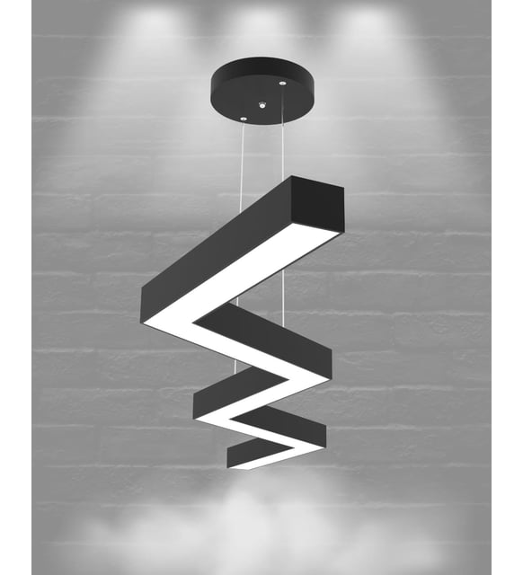 Lighting ZİGZAG Ayarlanabilir Sarkıt LEDli Modern Siyah Led Avize ...