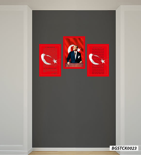 Bizerk Görsel Atatürk Köşesi İstiklal Marşı Gençliğe Hitabe Dekoratif ...