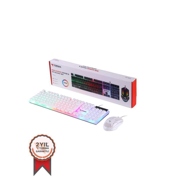Torima TMK-03 Gaming Rgb Işıklı Kablolu Q Klavye Ve Mouse Seti Beyaz