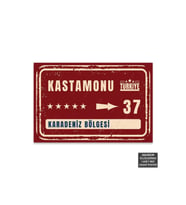 PT1103 - Kastamonu Şehir Tabelası Retro Mdf Ahşap Poster (20x30cm)