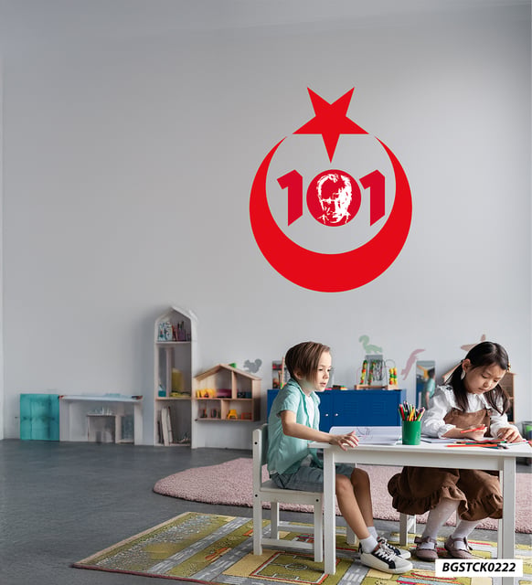 Bizerk Görsel 29 Ekim Cumhuriyet Bayramı 101 yıl Ayyıldız Duvar Cam ...