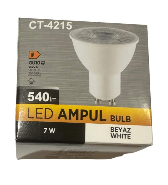 Cata CT-4215 7W 6500K (Beyaz Işık) GU10 Duylu Spot Led Ampul (8 Adet)