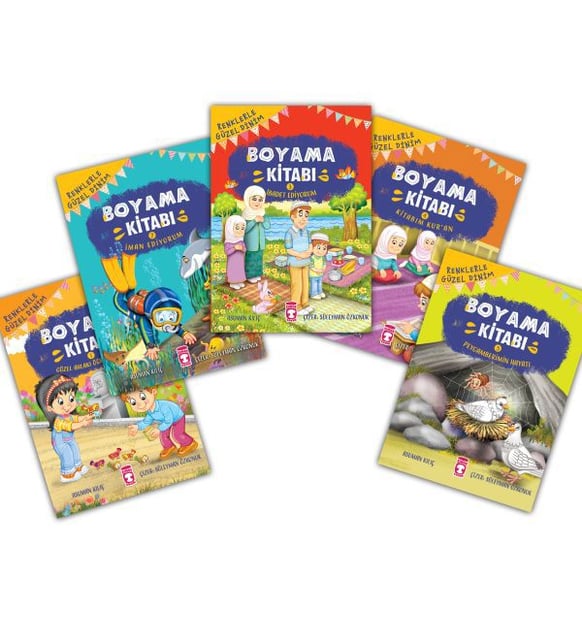 Renklerle Güzel Dinim Boyama Kitabı Set (5 Kitap) Timaş Çocuk kitap ...