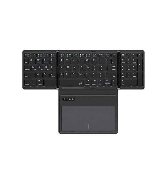 Katlanabilir Bluetooth Touchpad Klavye PU Deri Taşınabilir Şarj ...