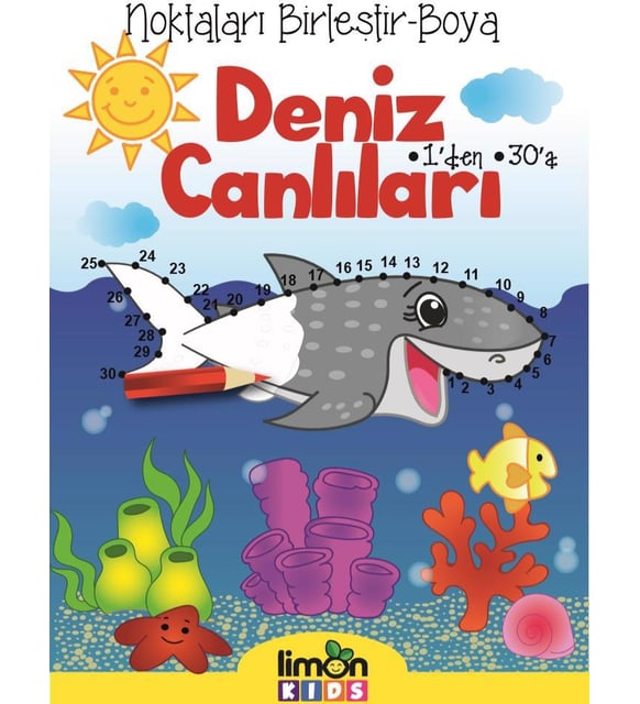 Noktaları Birleştir Boya Deniz Canlıları - Limon Kids - Okul Öncesi