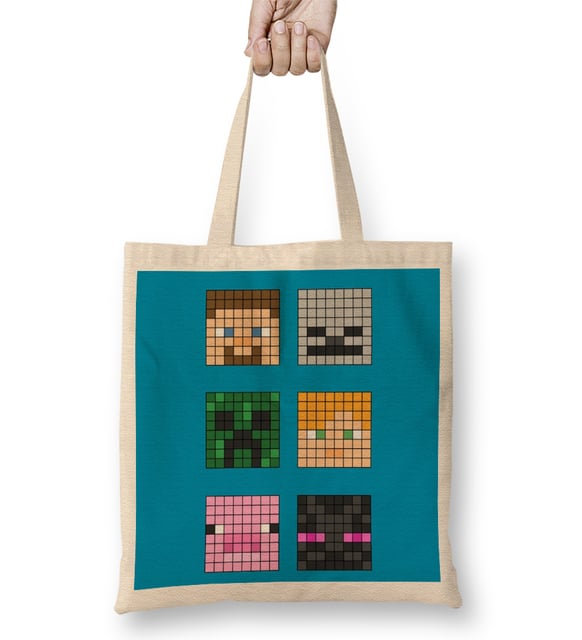 Minecraft Famous Characters Bez Çanta Uzun Saplı