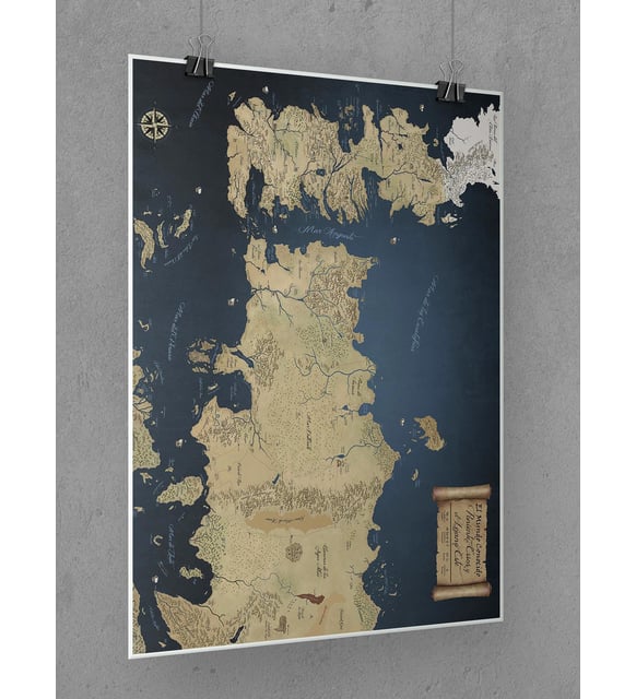 Game Of Thrones Harita Poster 45x60cm Taht Oyunları Afiş - Westeros Map