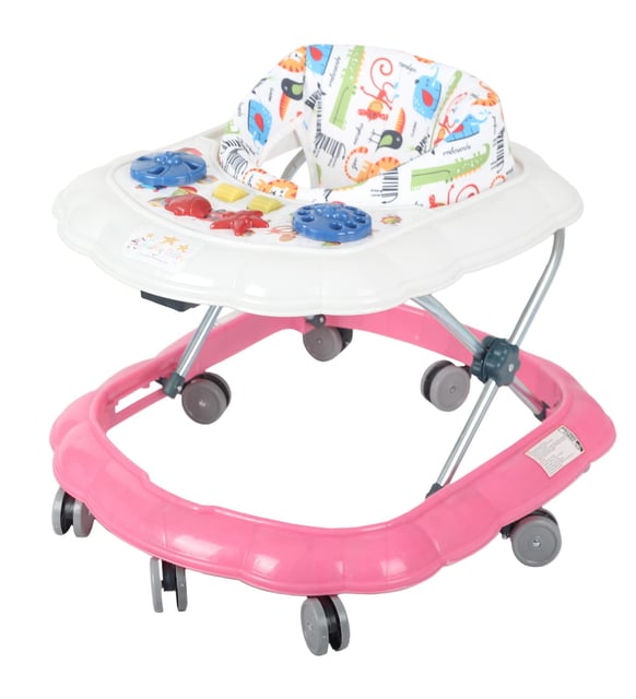 Örümcek Yürüteç Chubby Baby Kademeli 6 Tekerli Yürüteç Pembe