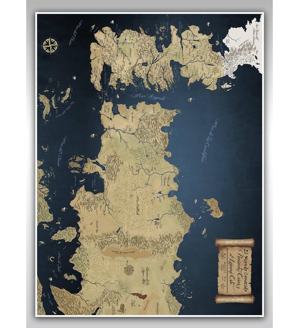 Game Of Thrones Harita Poster 60x90cm Taht Oyunları Afiş - Westeros Map