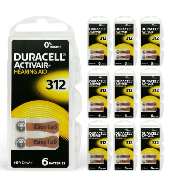 Duracell Activair 312 Numara İşitme Cihazı Pili (10 Paket x 6 Adet= 60 ...