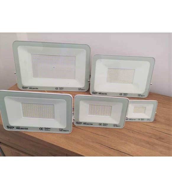 BEYAZ Işık Ultra Slim Kasa Led Projektör 50 Watt DIŞ MEKAN AYDINLATMA ...