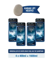 Le Petit Marseillais Mineral ve Sedir Ağacı Duş Jeli 400 ml x4 + Lif