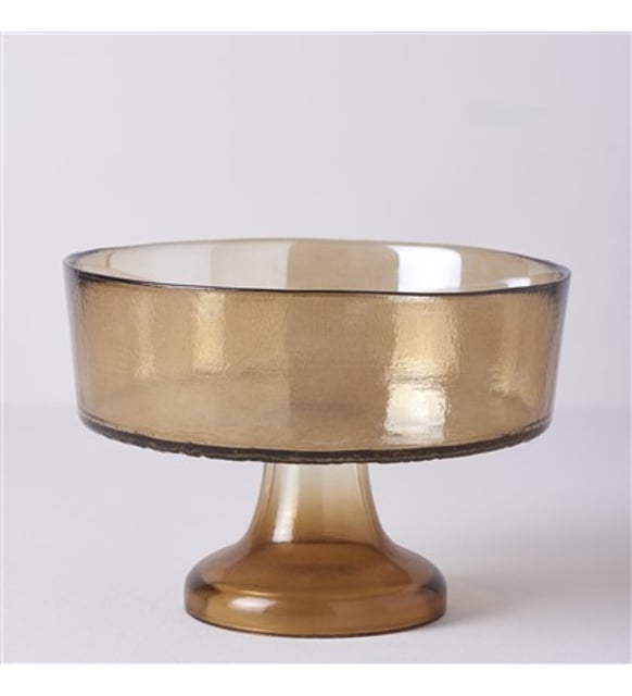 Linens Gleam Cam 21 cm Ayaklı Servis Amber