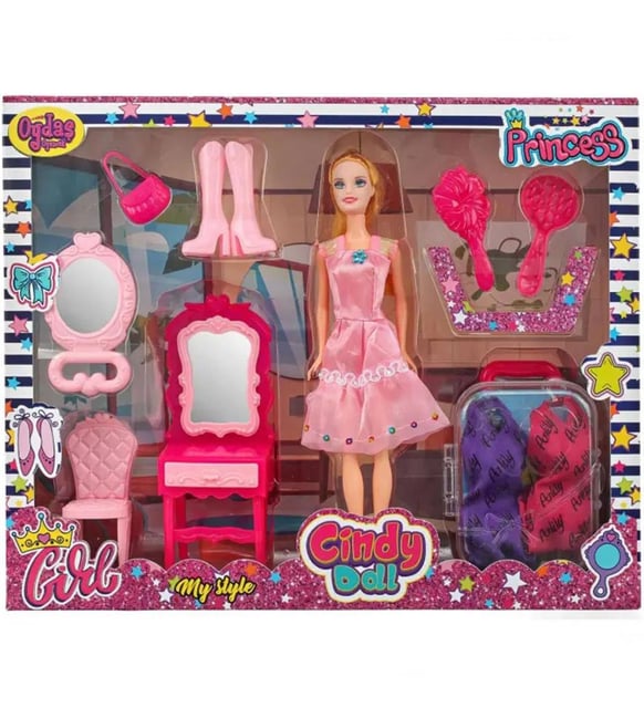 Nessiworld Cindy Doll Bebekli Güzellik Seti ve Bavul 02454