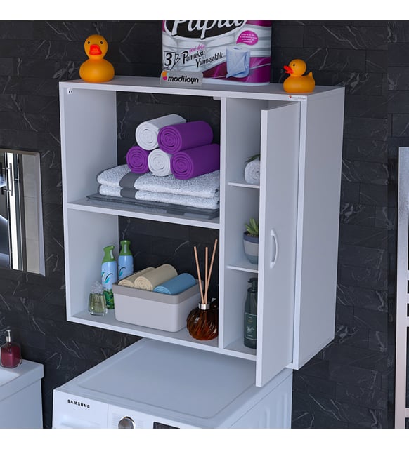 Modilayn Urla 90x85,5x31,5 cm Makine Üstü Dolap Çamaşır Makine Üstü ...