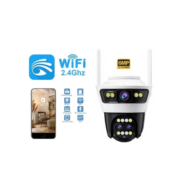 6MP 6K Ultra HD 3 Lensli 8XZOOM Dış Mekan Gece Görüşlü Akıllı Ip ...
