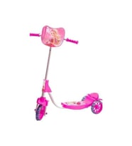 Şeffaf Silikon Tekerlekli Frenli Barbie Figürlü Kız Çocuk Scooter