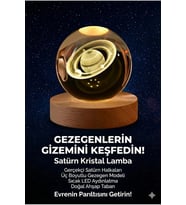 3D Kristal Küre Gece Lambası - Ahşap Tabanlı Dekoratif LED Masa Üstü ...
