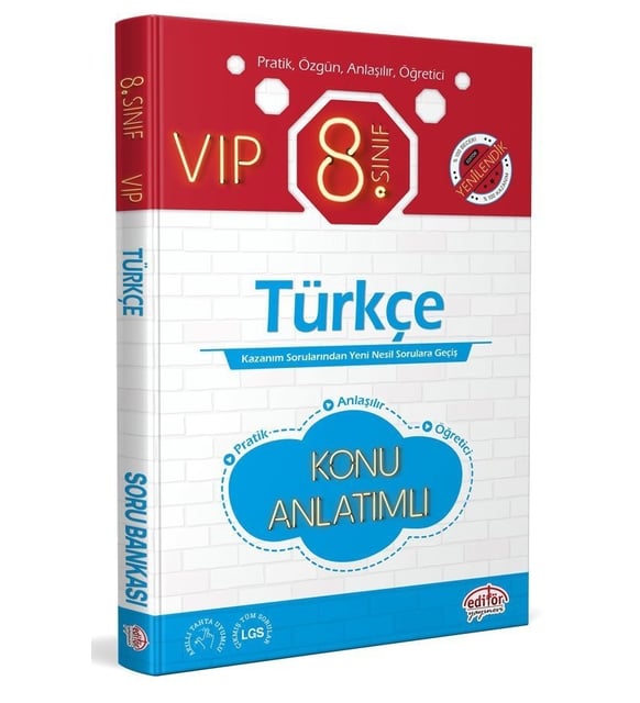 8. Sınıf Türkçe VIP Hızlı Konu Anlatımlı Editör Yayınları