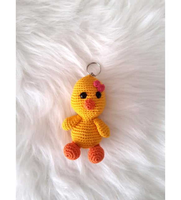 Maskot Şirin Civciv Amigurumi Organik Anahtarlık Oyuncak