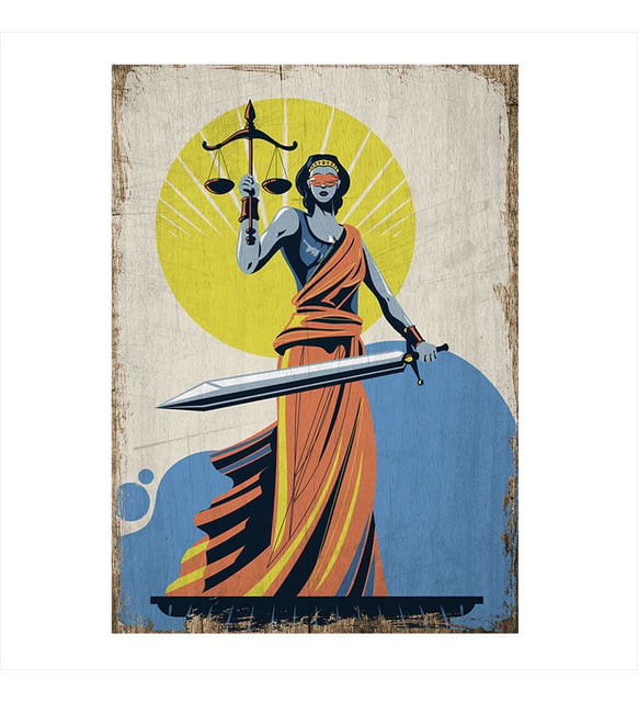Adalet Tanrısı Themis Mdf poster
