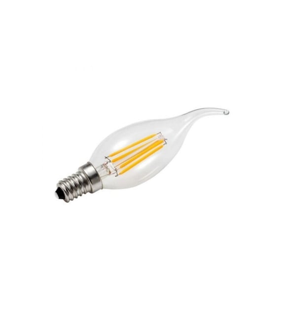 SARI IŞIK 4W =40 W KIVRIK RUSTİK LED ŞEFFAF E14 DUY MUM AMPÜL 1 ADET