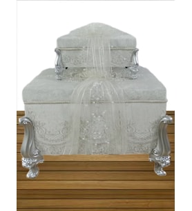 Sandık Gelin Damat Bohça Nişan Çeyiz Sandığı 2li 0664 (Mor)