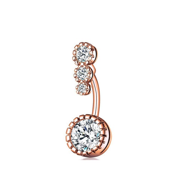 Chavin Dört Sıra Taşlı Rose Göbek Piercing Ed05rs- Çiçeksepeti
