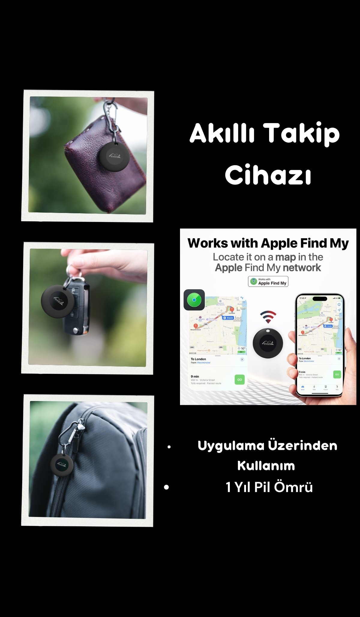 MiLi Mitag Airtag Apple Ile Uyumlu Apple Mfı Sertifikalı Akıllı Takip ...