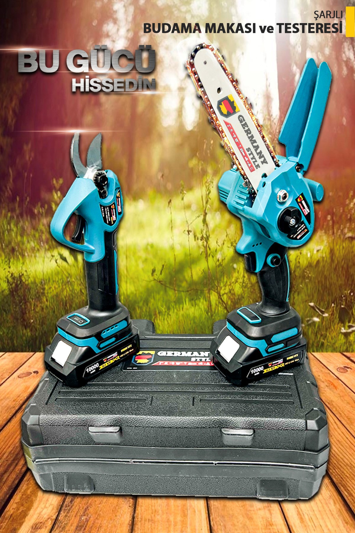 Germany Style 9989VFX 2 Li Set 1000 mAH Çift Akülü Çelik Şanzıman Şarjlı